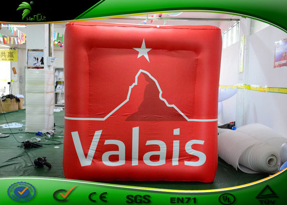 Inflatable Advertising Balloons / Inflatable Red Cube ball / Inflatable Square Helium With Logo Printing For Advertising