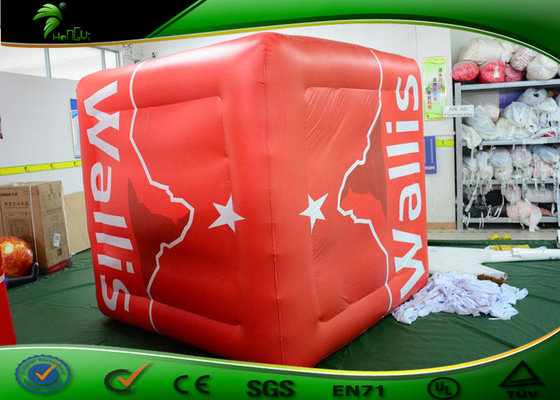 Inflatable Advertising Balloons / Inflatable Red Cube ball / Inflatable Square Helium With Logo Printing For Advertising