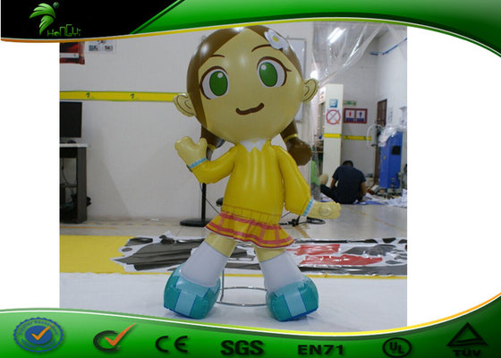 Custom Advertising Inflatable Cartoon Characters 2.5m Naive Lovely Inflatable Girl