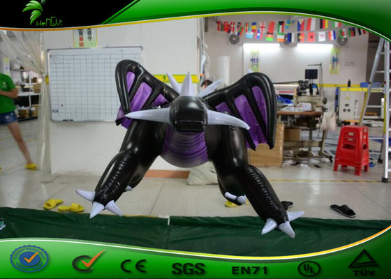 2.2m Long Advertising Inflatable Cartoon Characters Giant Black Flying Dragon