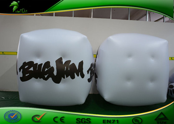 Custom Logo Printing Inflatable Advertising Balloons 2.5m White Square Shaped