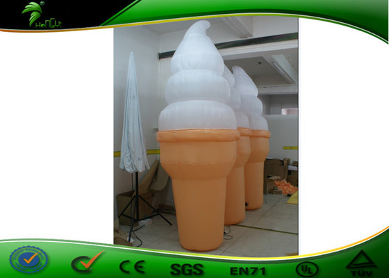 Giant Outdoor Ice Cream Model Inflatable Shapes Cone Oxford Cloth EN71 Certification