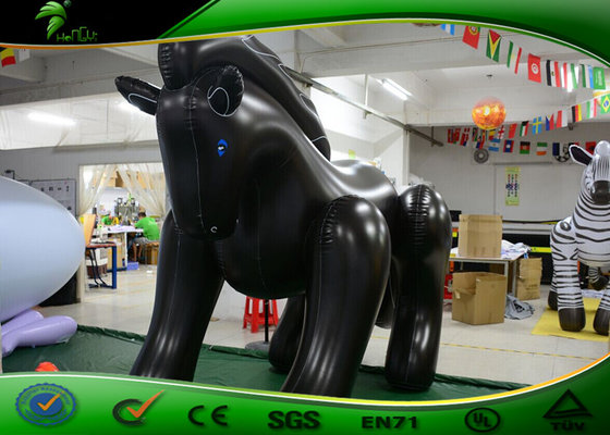 Black Inflatable Horse Animal PVC 0.4mm , 2m Adult Toys Inflatable Horse For Events