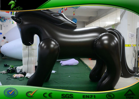 Black Inflatable Horse Animal PVC 0.4mm , 2m Adult Toys Inflatable Horse For Events