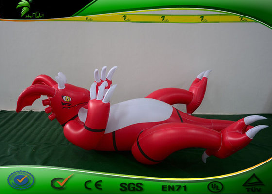 Red 2m Long Inflatable Cartoon Characters PVC Inflatable Bouncing Dragon With SPH