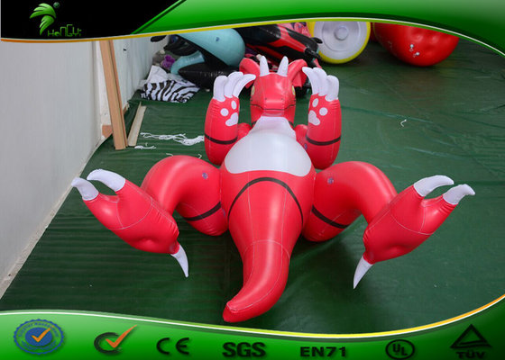 Red 2m Long Inflatable Cartoon Characters PVC Inflatable Bouncing Dragon With SPH