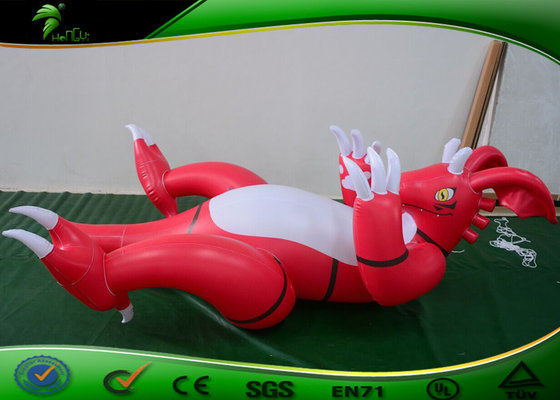 Red 2m Long Inflatable Cartoon Characters PVC Inflatable Bouncing Dragon With SPH