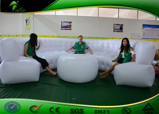 Popular Durable Bounce Inflatable Bar Sofa , 4m Long White Inflatable Sofa For Events