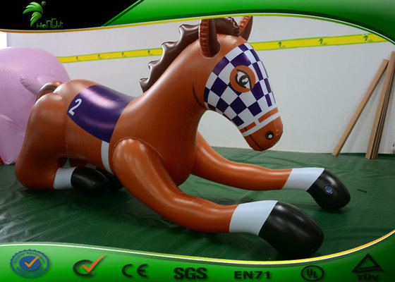 PVC 0.4 MM Inflatable Cartoon Characters / Inflatable Racing Horse For Game