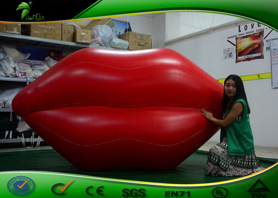 PVC Inflatable Red Lips Shape Model / Inflatable Lip Balloon For Display