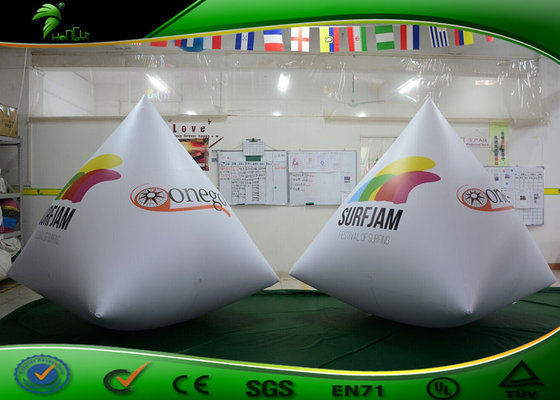 Large Triangle Inflatable Water Marker buoy Balloon / Inflatable White Buoy Float For Sale
