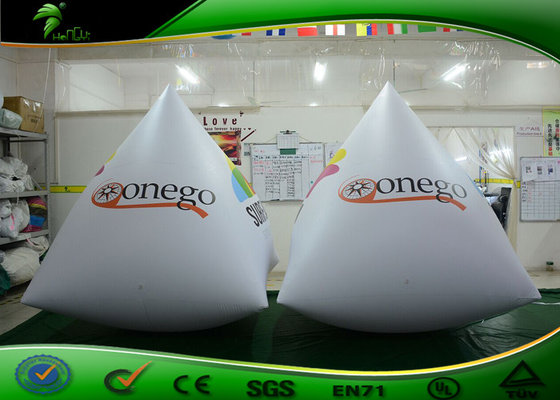 Large Triangle Inflatable Water Marker buoy Balloon / Inflatable White Buoy Float For Sale