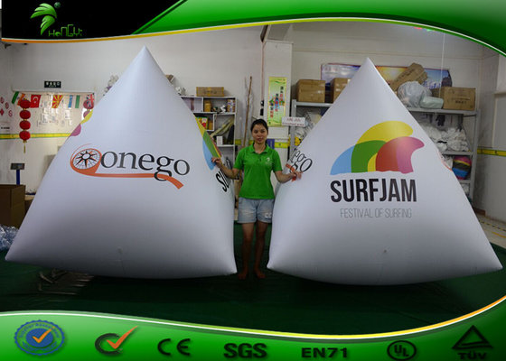 Large Triangle Inflatable Water Marker buoy Balloon / Inflatable White Buoy Float For Sale