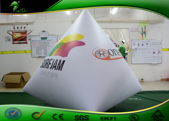 Large Triangle Inflatable Water Marker buoy Balloon / Inflatable White Buoy Float For Sale