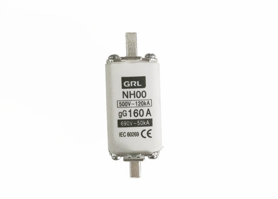 Low Voltage 630A HRC Fuse Link , Copper Material NH00-160 NH Type Fuse