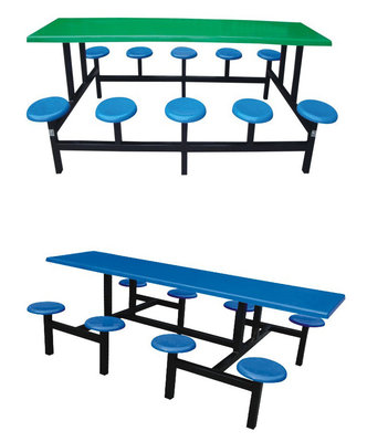 fiberglass or FRP dining table with round stool supplier
