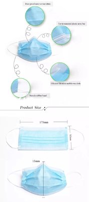 3 Layers Antiviral Face Mouth Mask Disposable Protective Face Mask with Ear-loop supplier