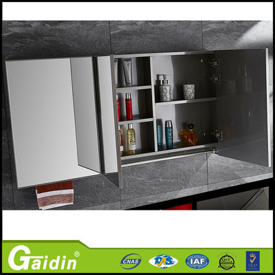 bathroom furniture aluminum material standard aluminum bathroom cabinet with LED light and mirror