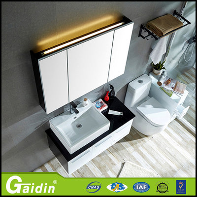 aluminum alloy high quality make in China new design modern bathroom cabinet with mirror and LED light