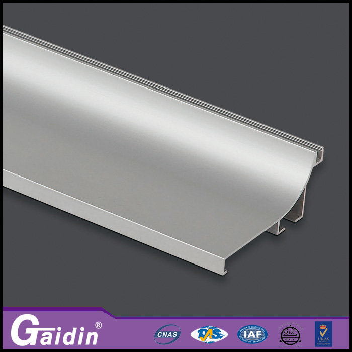aluminum extrude modern CNC curved woodgrain anodized/powder coating kitchen cabinet shower door handle profiles
