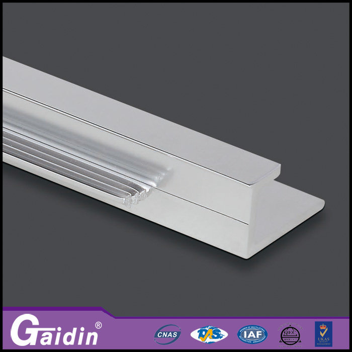aluminum extrude recessed CNC curved woodgrain anodized/powder coating kitchen cabinet shower door handle profiles