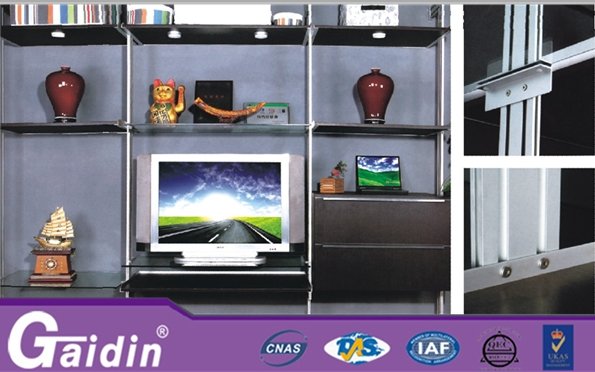 luxury aluminum profile livingroom furniture save space closet cabinet organizers TV stand