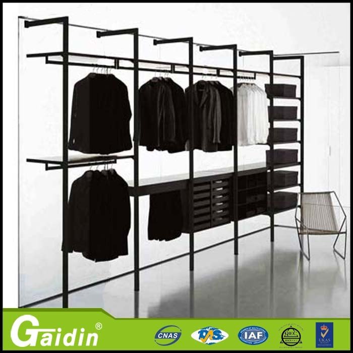 Aluminum accessories wooden shelves l shape customized sizes walk in closet for sale