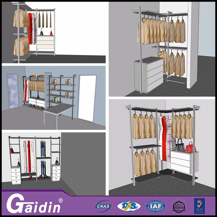 Aluminum metal fabric portable bedroom wooden new walk in wardrobes for 2015