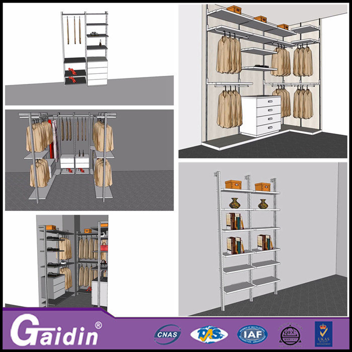 Aluminum metal fabric storage bedroom wooden new walk in wardrobes for 2015
