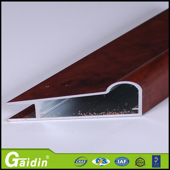 Wooden finish decorative aluminum profile for window, door cabinet