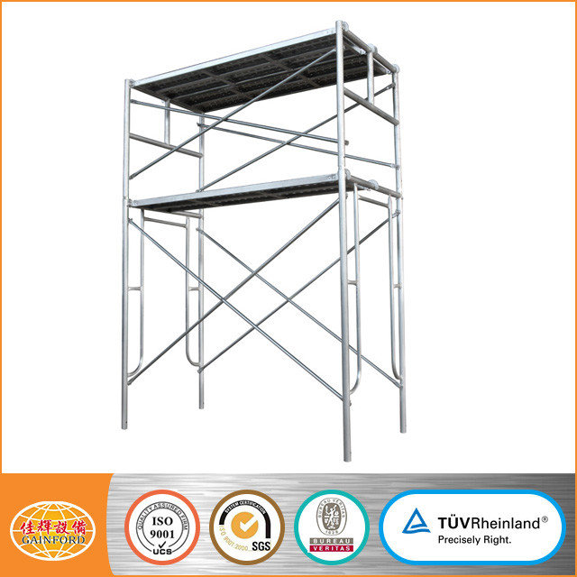 Q345 and Q235 steel material strong stable 5ft 6ft 7ft H shoring frame for scaffolding system