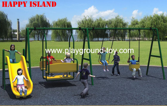 3.0mm Thickness Galvanized Steel Children Swing Sets For Park RKQ-156D