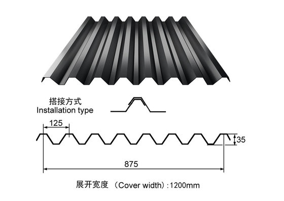 La couleur noire Q235 a enduit la feuille d'une première couche de peinture en acier de toiture pour des toitures de maison