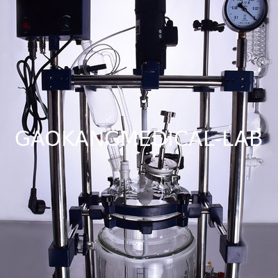 Wholesale double layer jacketed 100 liter glass reactor with optional explosion proof supplier