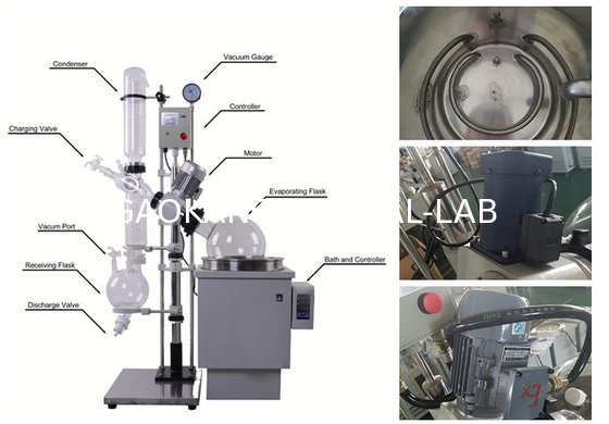 Laboratory & Industrial Hand Lift Rotary Evaporators 50l for Chemical Lab /alcohol distillation equipment supplier