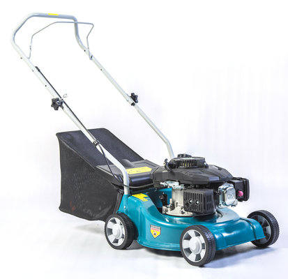 Plastic Deck Material Garden Gasoline Mowers 4 Wheels Individual 400mm Cutting Width