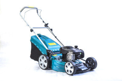 Hand push gasoline  lawn mower  high wheel /  18 inch -  stable property 125cc