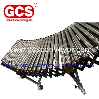 Flexible Heavy Duty Roller Conveyor For Warehouse Transporting / PackageDouble Row Telescopic Skate Roller Conveyor/cut