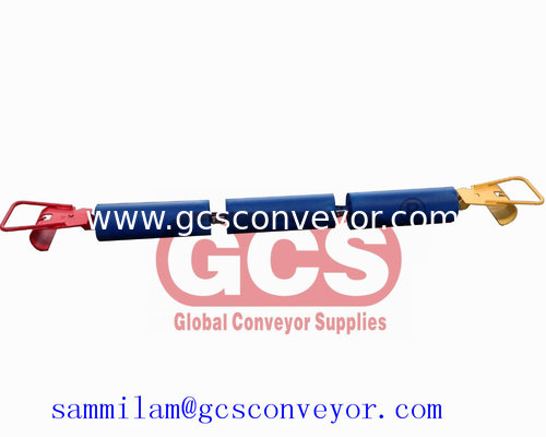 GCS company polyethylene conveyor roller idler of China /heavy duty conveyor mining idler trough grooved conveyor roller