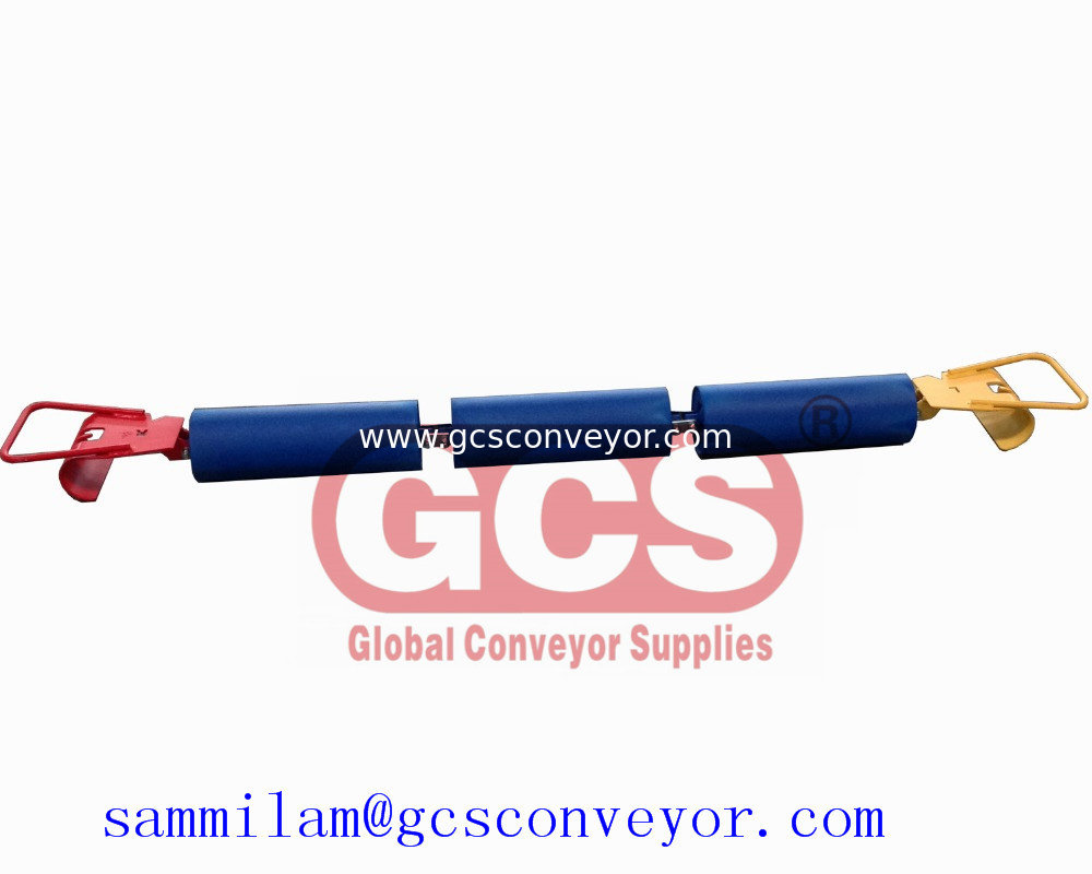 GCS company polyethylene conveyor roller idler of China /heavy duty conveyor mining idler trough grooved conveyor roller
