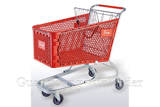 YLD-PT180-1FB Plastic Shopping Cart，Shopping Cart，Shopping Trolley Manufacturer