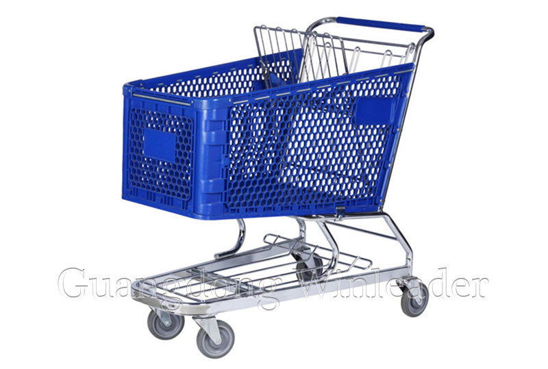 YLD-PT180-1FB Plastic Shopping Cart，Shopping Cart，Shopping Trolley Manufacturer