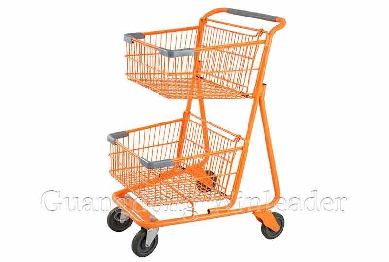YLD-MT084-1F Two Basket Shopping Cart shopping trolleys Manufacturer Supermarket shopping cart Manufacturer