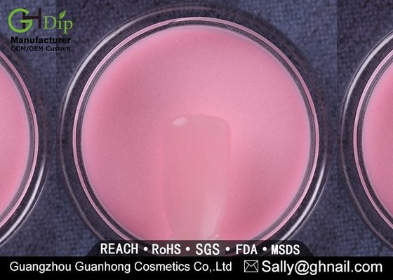 Shiny Nails Dip Powder French Manicure Full Set With Pink Color , Chipping Resistance