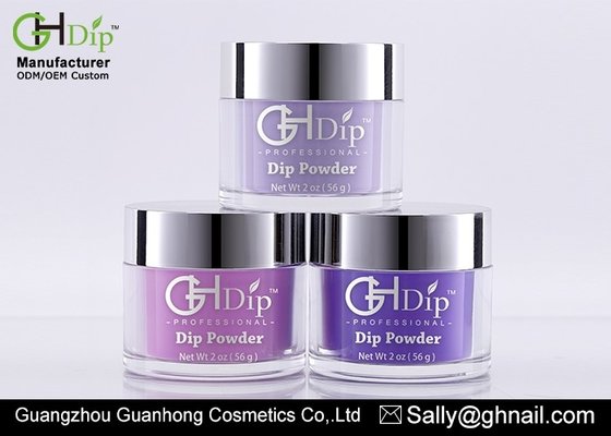 Durable 2 Oz Purple Color Nail Dip Powder Crack And Chip Resistant