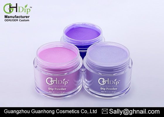 Durable 2 Oz Purple Color Nail Dip Powder Crack And Chip Resistant