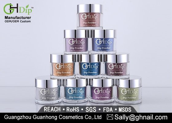 Capacity 2 Oz Glitter Dip Powder , Nail Dipping Powder Kit REACH Listed