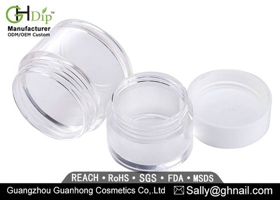 Transparent 2 Oz Nails Dipping Powder Container With White Screw Cap
