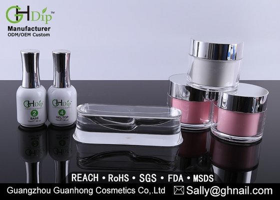 Professional Clear Acrylic Dip Powder Jar Non - Slip Design For Nail Salon