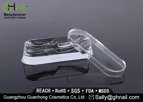 Professional Clear Acrylic Dip Powder Jar Non - Slip Design For Nail Salon